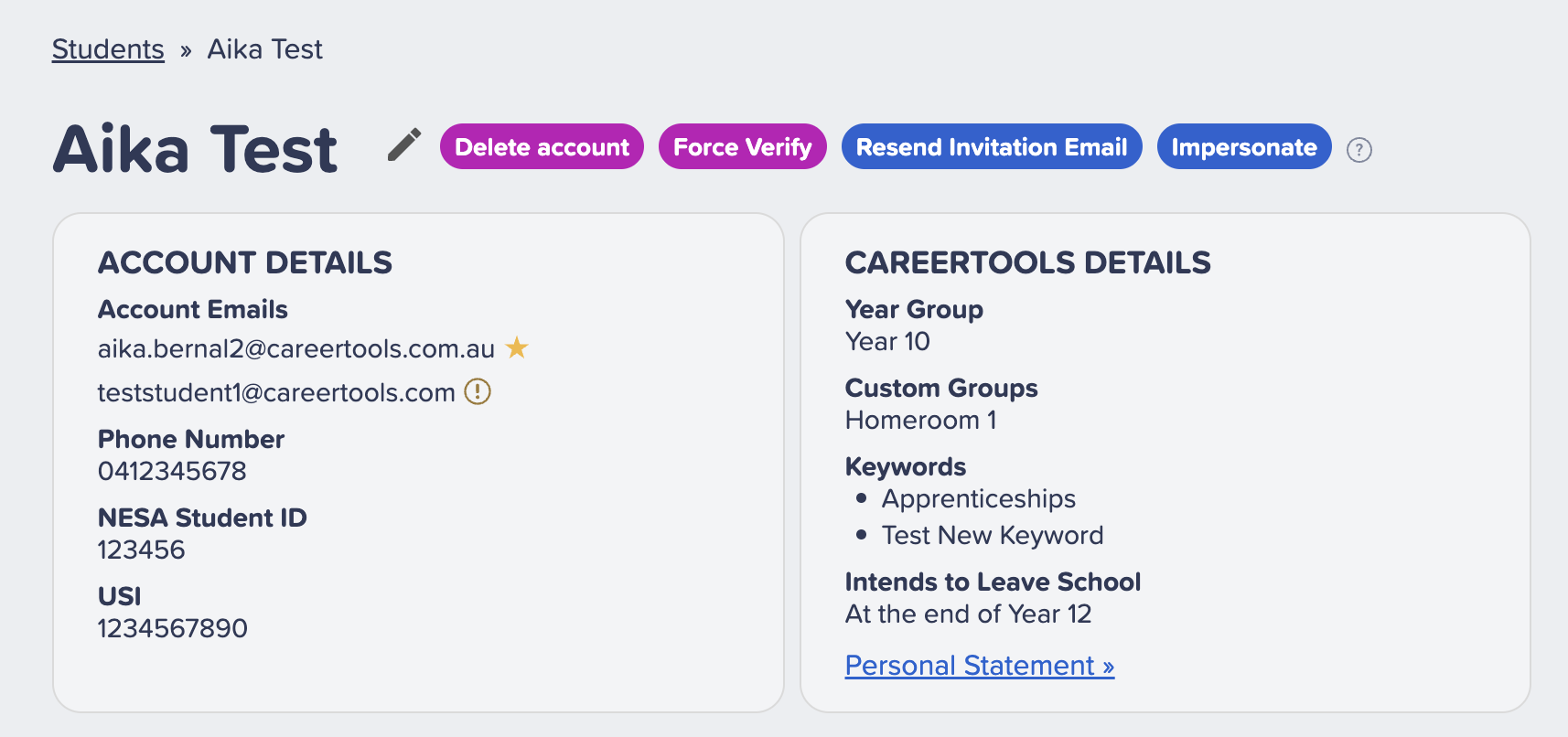 Secondary Email Addresses – Career Tools