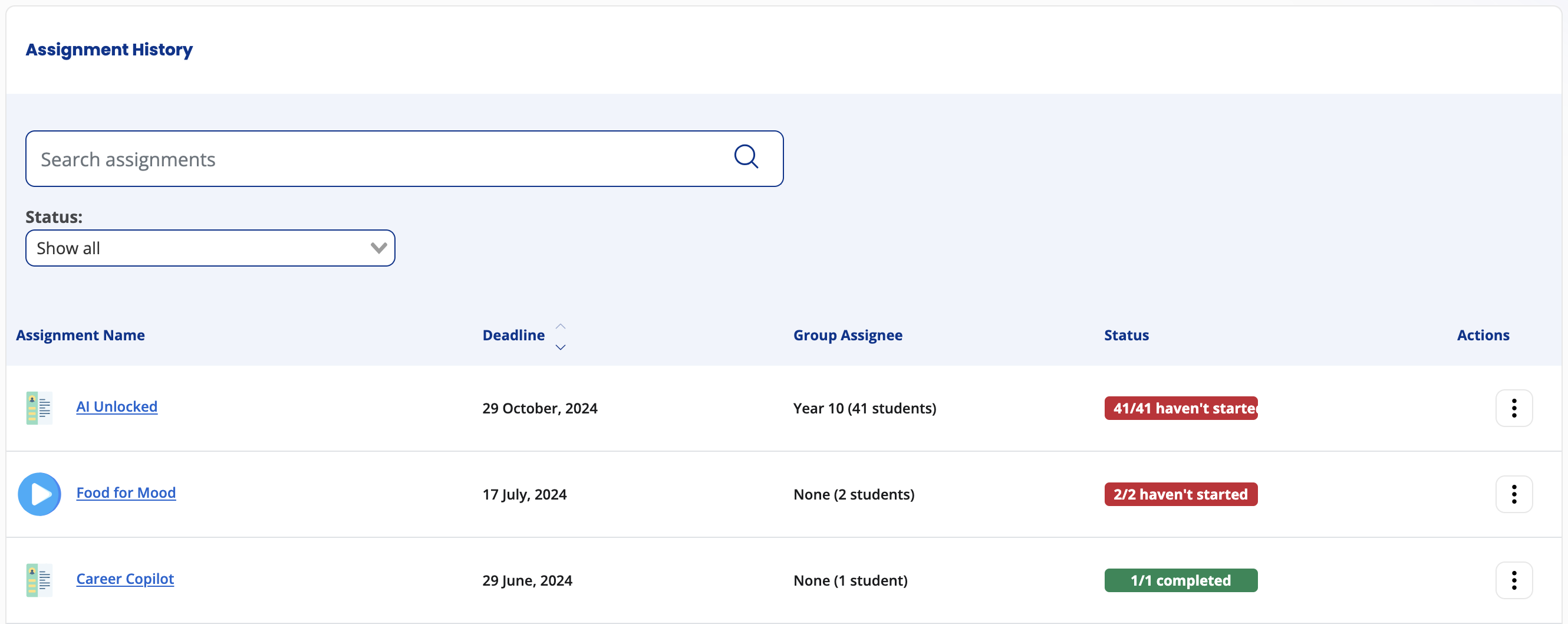 How to assign an activity to Students – Career Tools