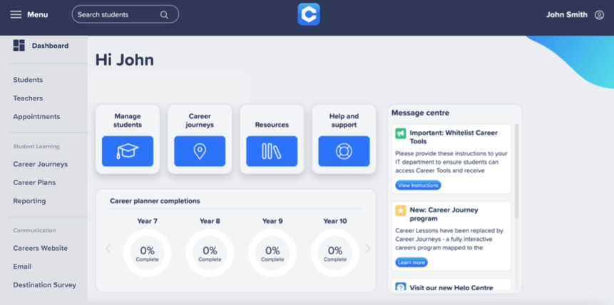 Getting to know your Teacher Portal – Career Tools