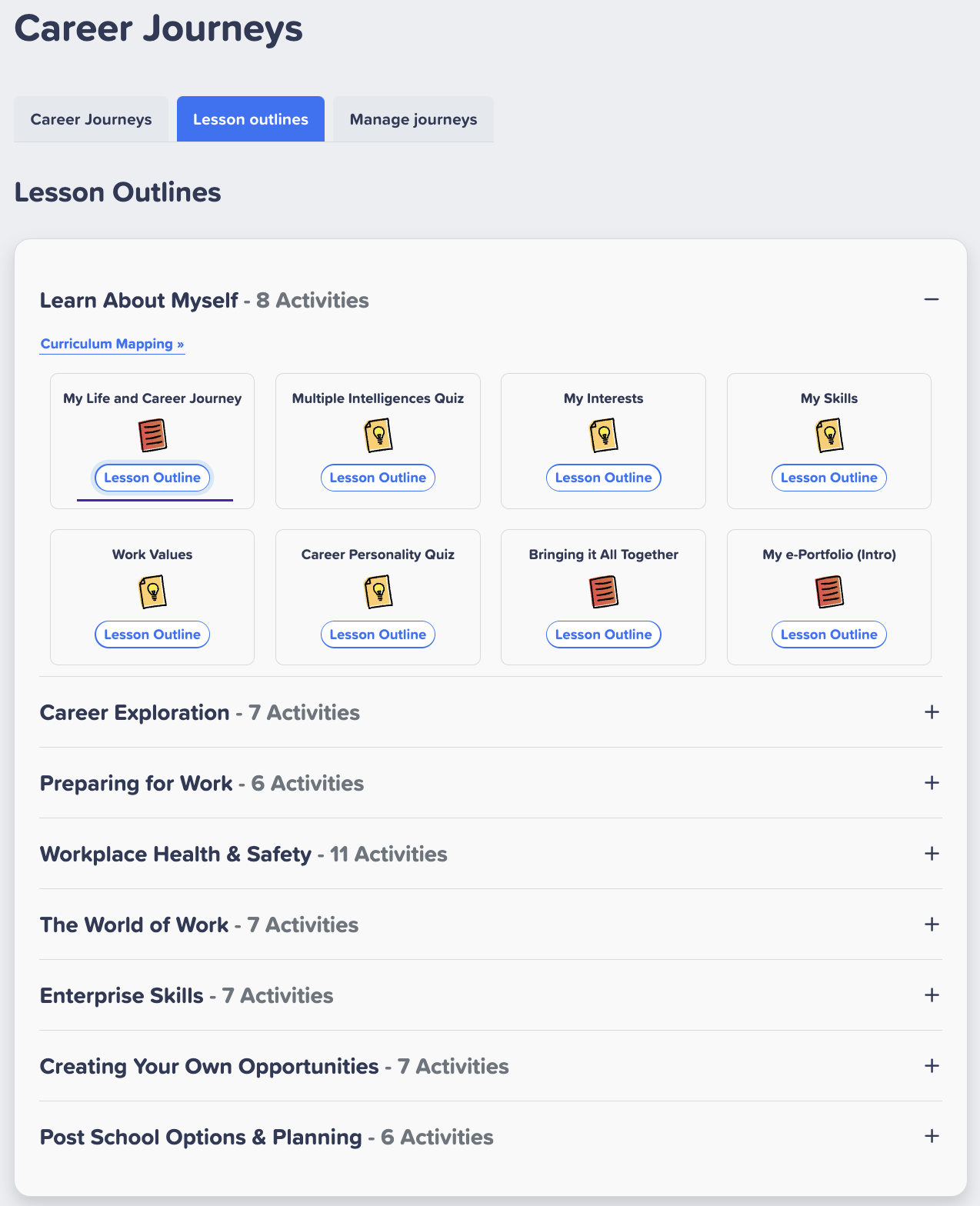 Career Journeys Outlines – Career Tools